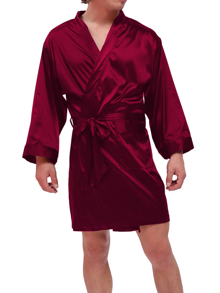 Men's Burgundy Robe - Sexy Underwear for Men - Body Aware